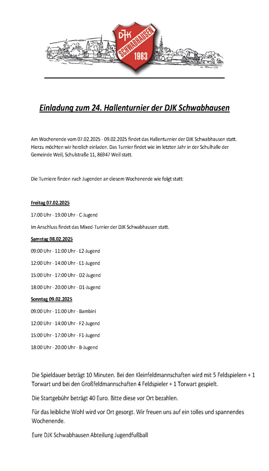 24. Jugend-Hallenturnier 2025 – DJK Startseite